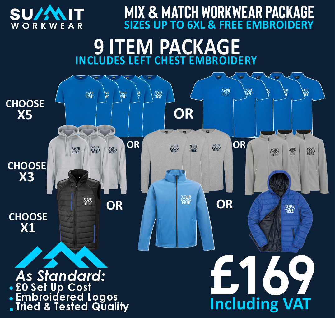 Workwear Bundles & Workwear Bundle Deals with Custom Logos – Summit Workwear Ltd